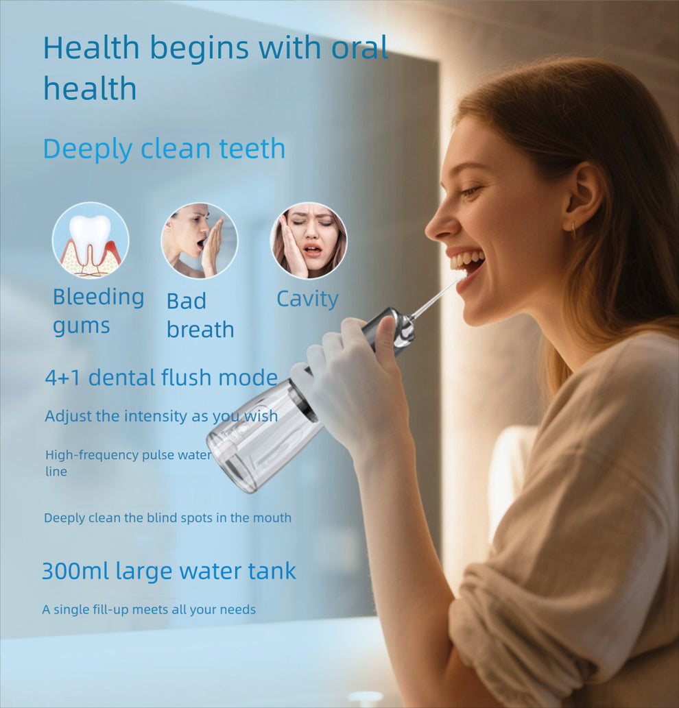 Cordless Water Flosser for Teeth, Portable Oral Irrigator with 5 Modes ...